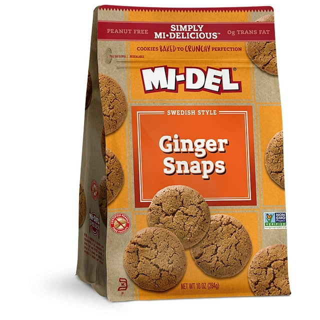 Mi-Del Ginger Snaps Cookies IRF13 - Authentic Ginger Flavor - Crunchy ...