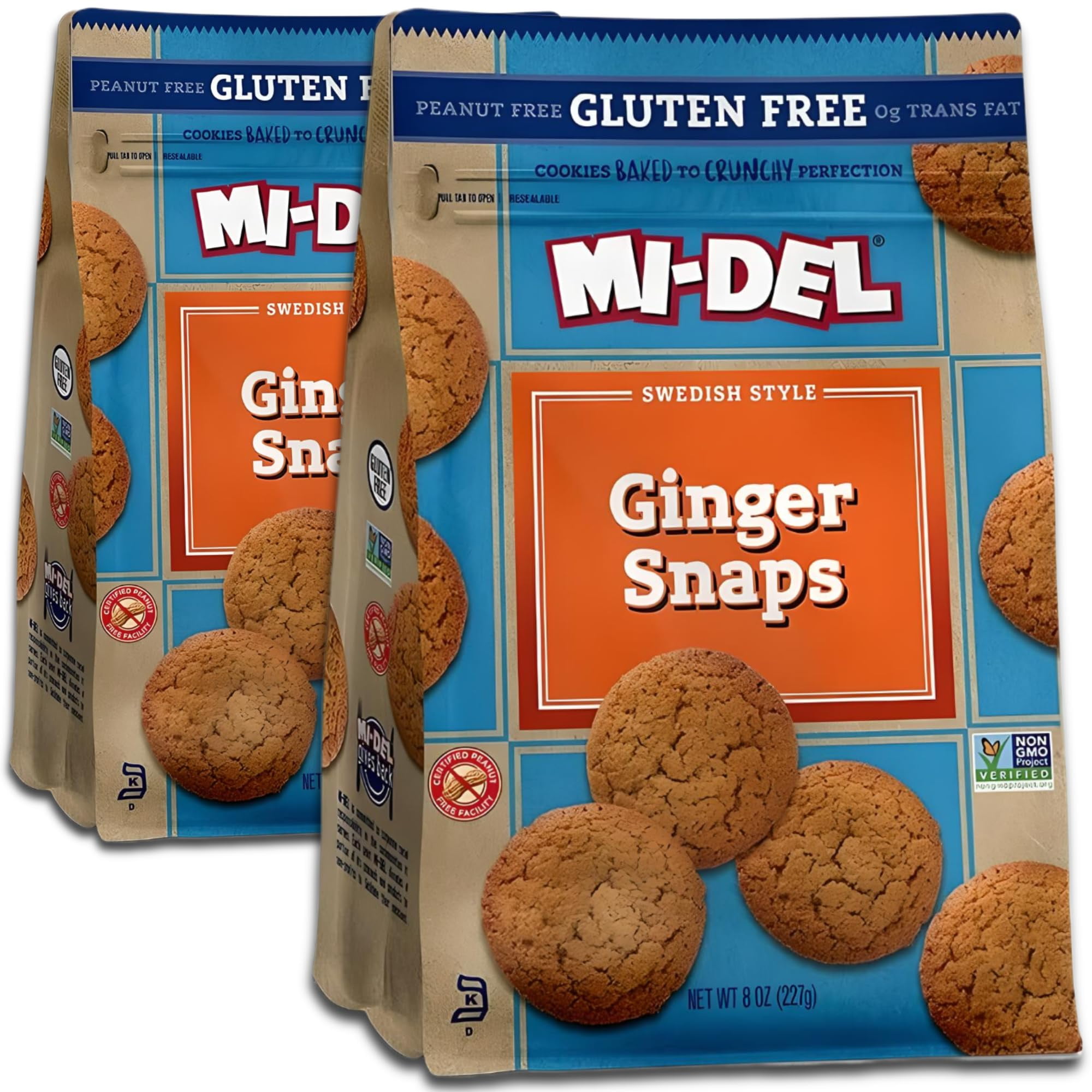 Mi-Del Gluten Free Ginger MSF2 Snaps - Crunchy Ginger Cookies with Real ...