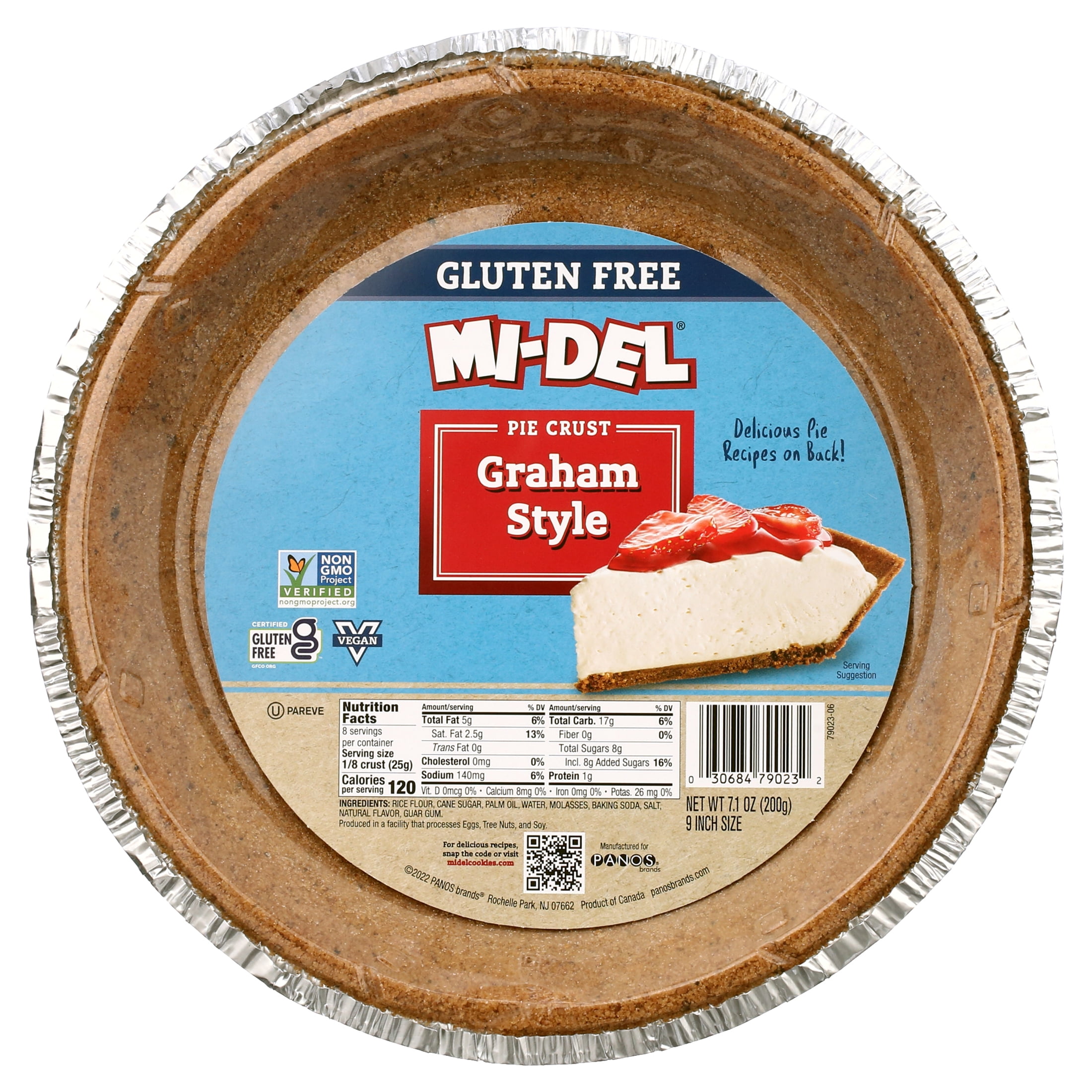 Mi-Del Gluten Free Graham Style Pie Crust 7.1oz Ready to Eat, Vegan, No ...