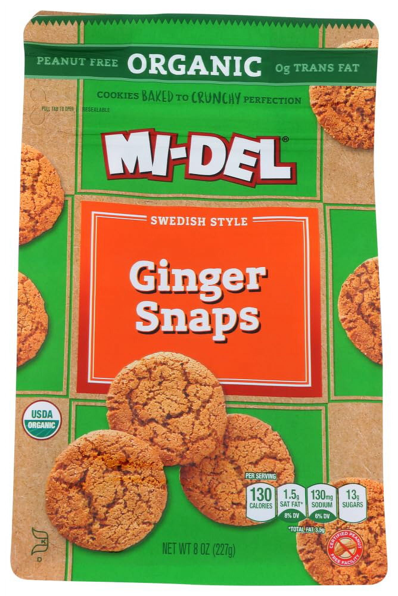 Mi-Del Organic Ginger Snaps - 8 oz HYZ01 - Walmart.com