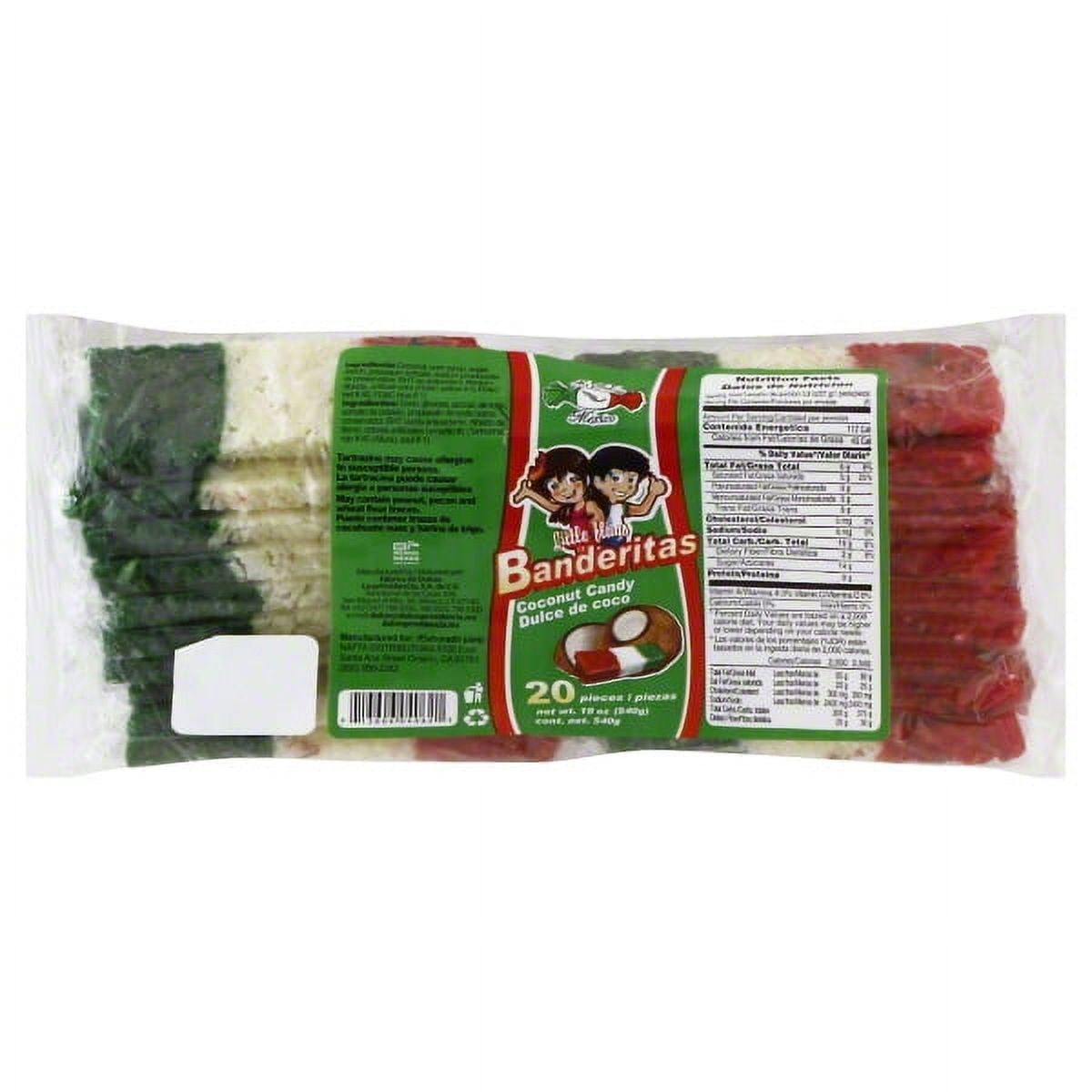 Mi Dulce Mexico Banderitas Soft Coconut Candy, Mexican Large Size, 20 ...