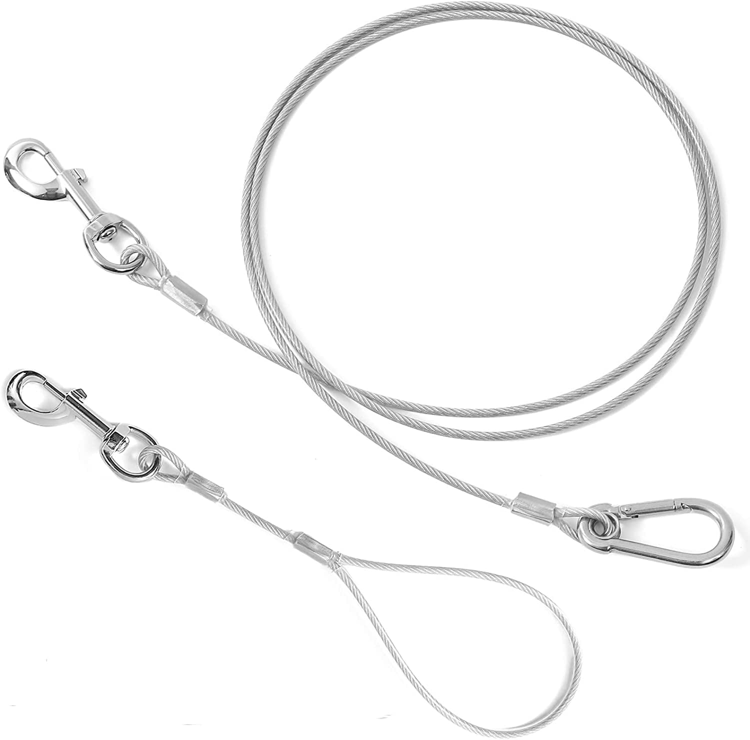 Mi Metty 5FT Strong Chain Dog Leash, Chew Proof, Detachable Handle ...