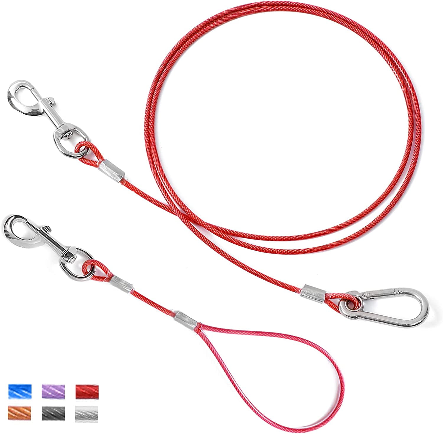 Mi Metty Chew Proof Dog Leash，5FT Cable Lead ,with Detachable Handle ...