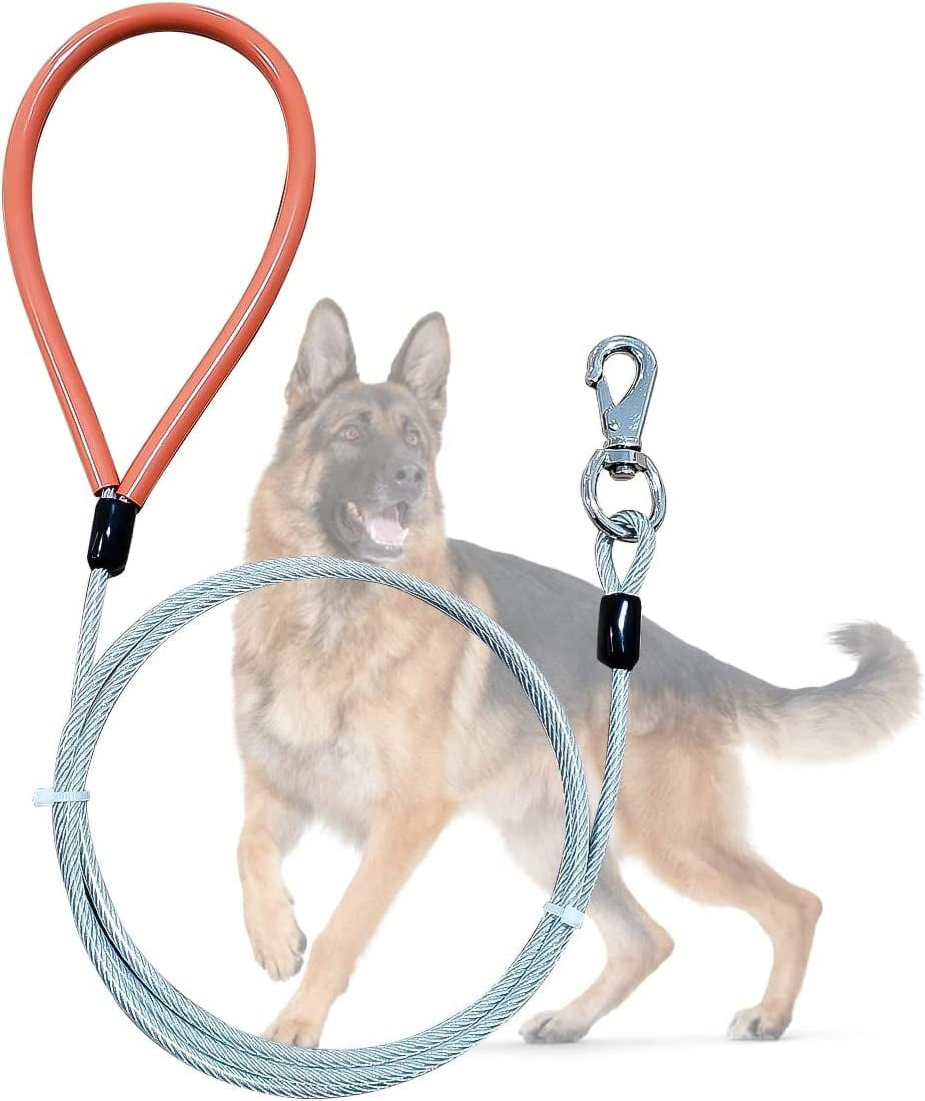 Mi Metty Heavy Duty Dog Leash, Coated Wire Rope, Soft Silicone Grip ...