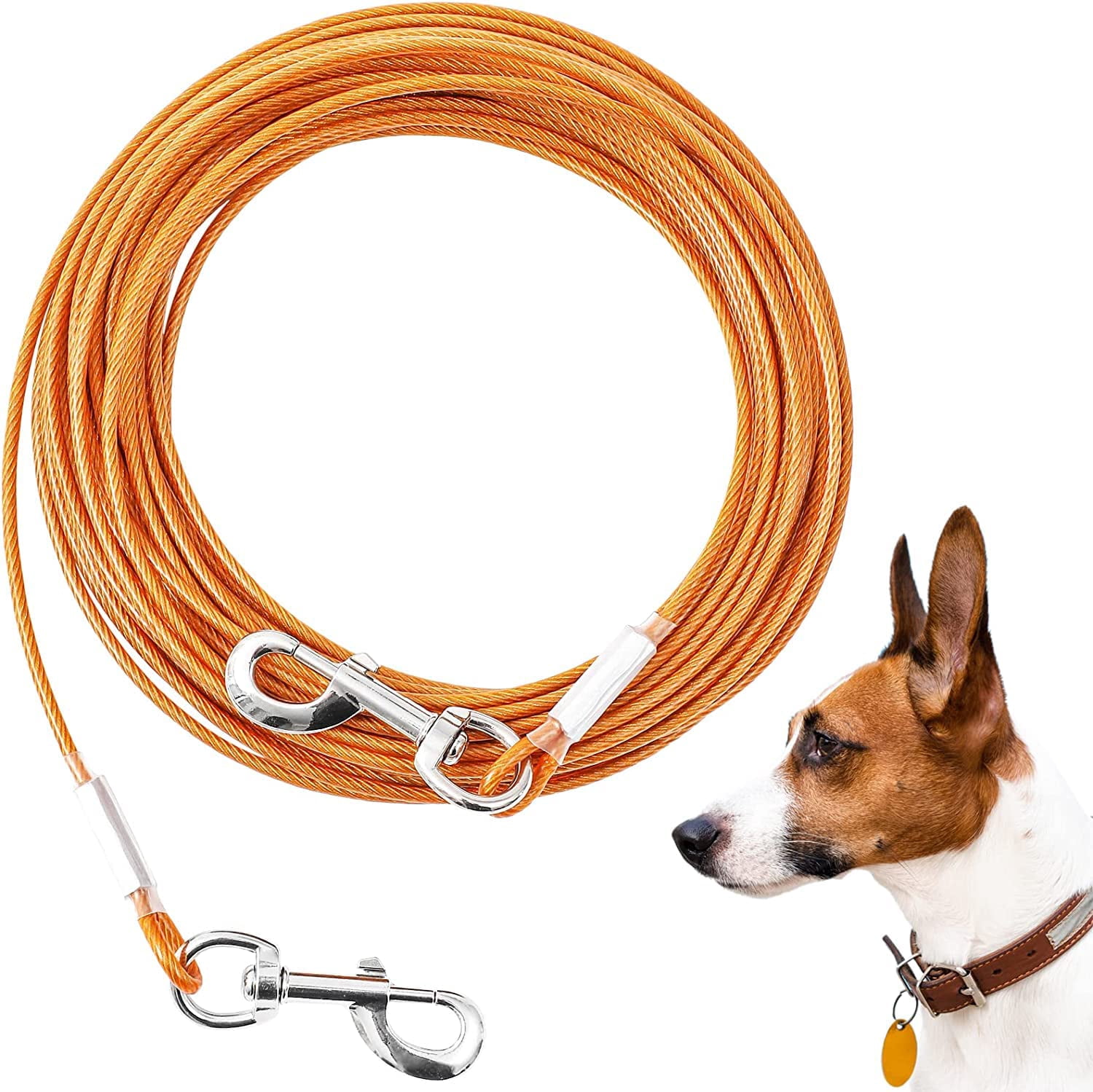 Mi Metty Dog Tie Out Cable,50ft Dog Lead-Heavy Duty Tie Out Cable for ...