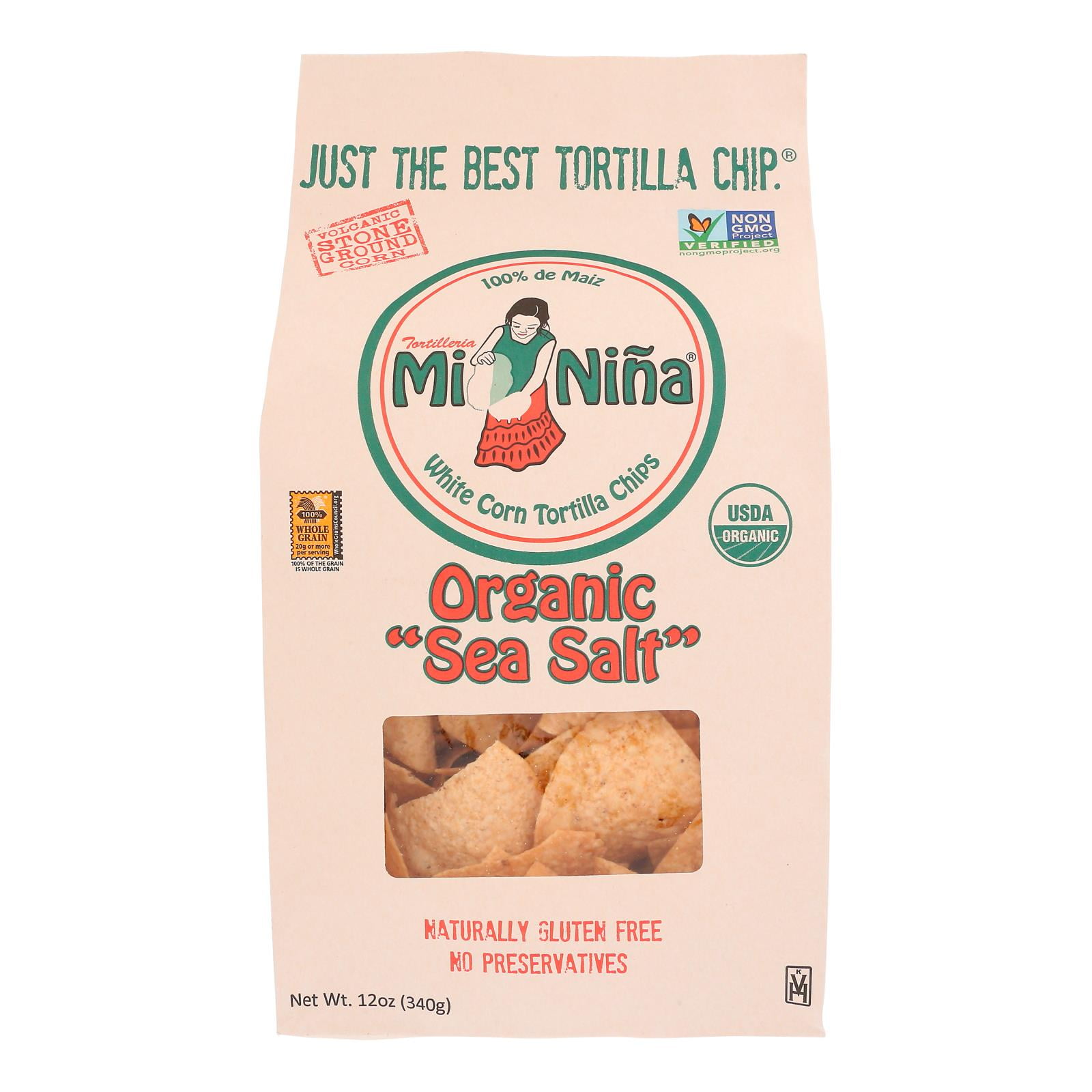 Mi Nina's White Corn Tortilla Chips With Sea Salt - Case Of 9 - 12 Oz ...