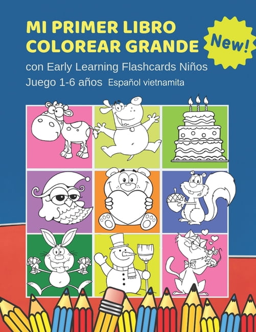 Mi Primer Libro Colorear Grande con Early Learning Flashcards Ni?os ...
