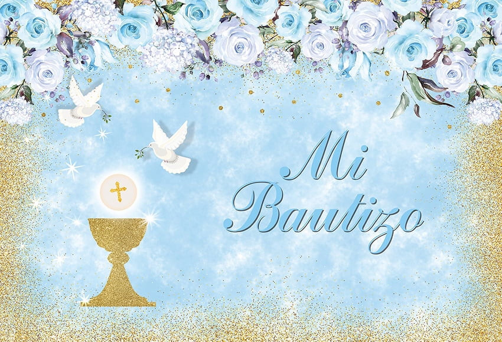 Mi Primera Comunión Baptism Kids God Bless Christening Party ration Backdrop Photo Studio ...
