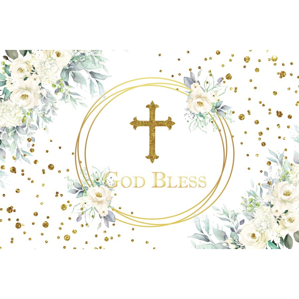 Mi Primera Comunión Photography Background Girl Baptism Cross Holy ...