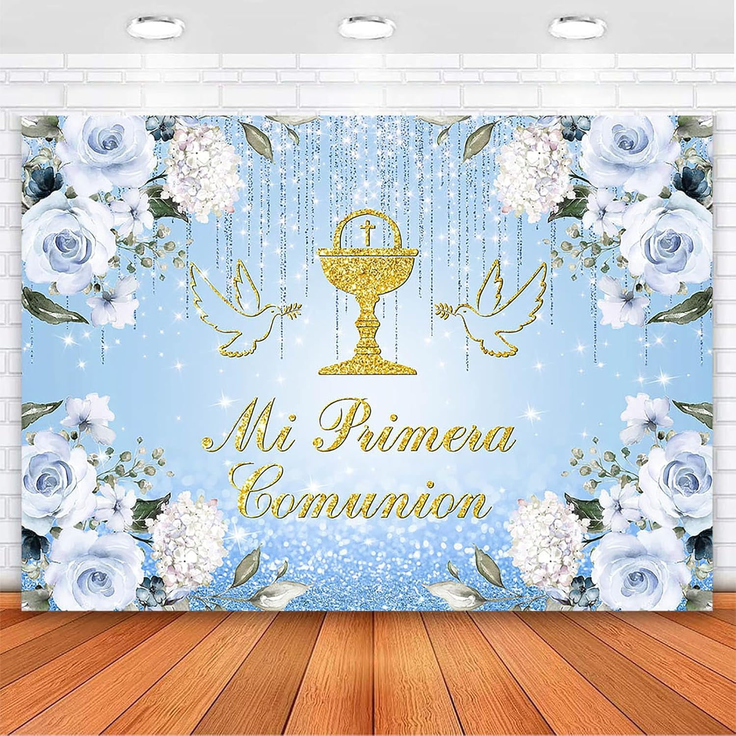 Mi Primera Comunion Backdrop Boys First Holy Communion Baptism ...