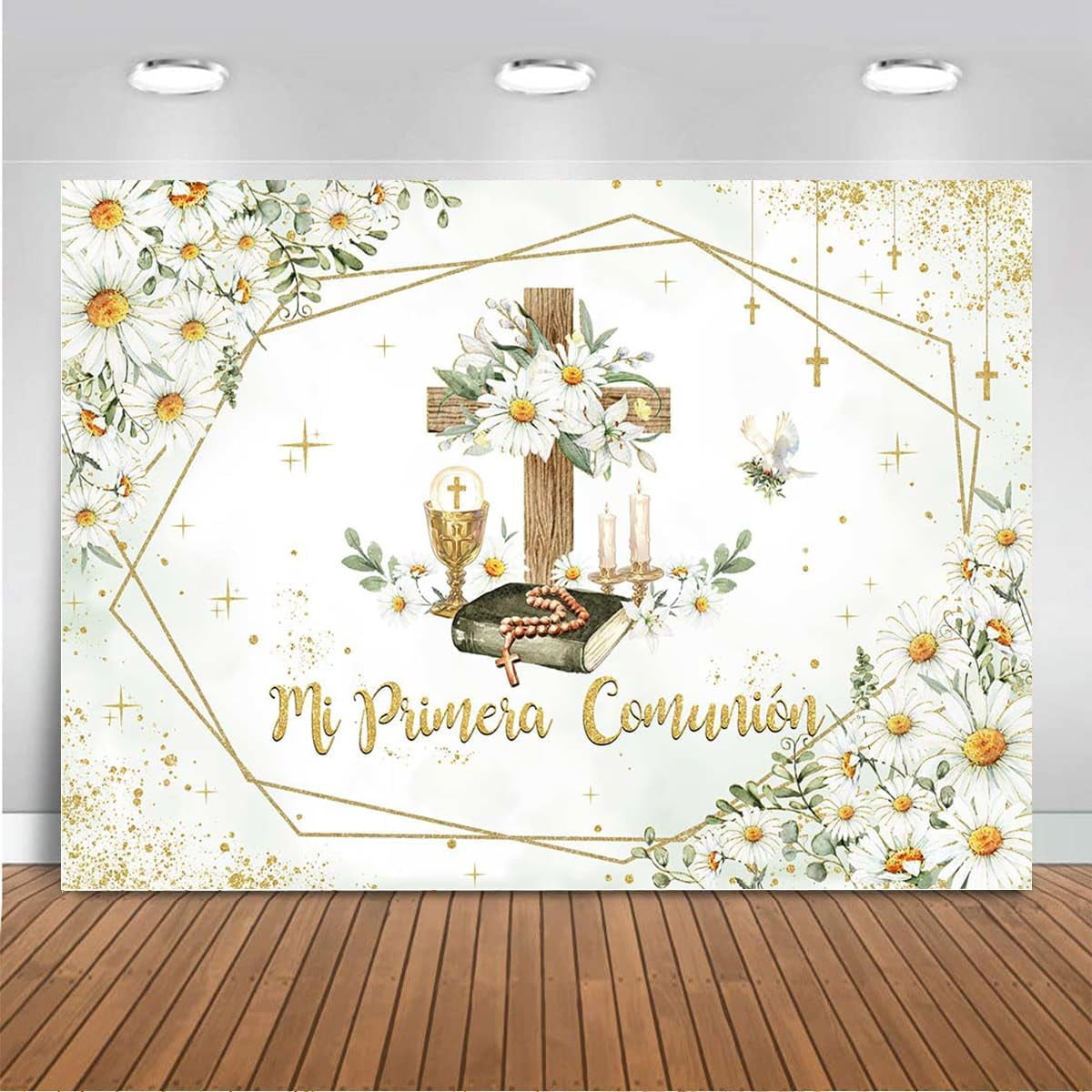 Mi Primera Comunion Backdrop First Holy Communion Baptism Backdrop for ...