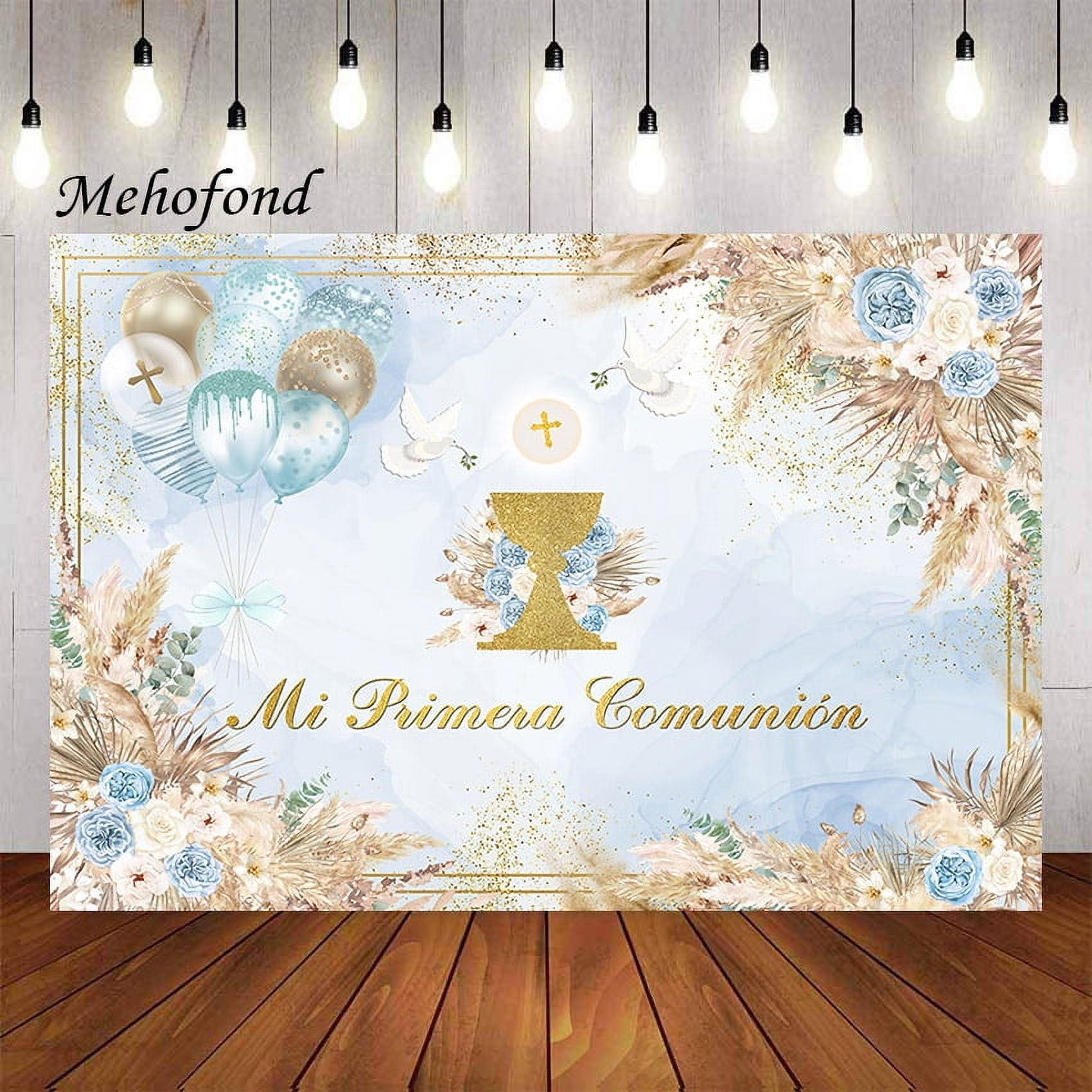 Mi Primera Comunion Kids Baptism Christening Boho Floral Holy Communion ...