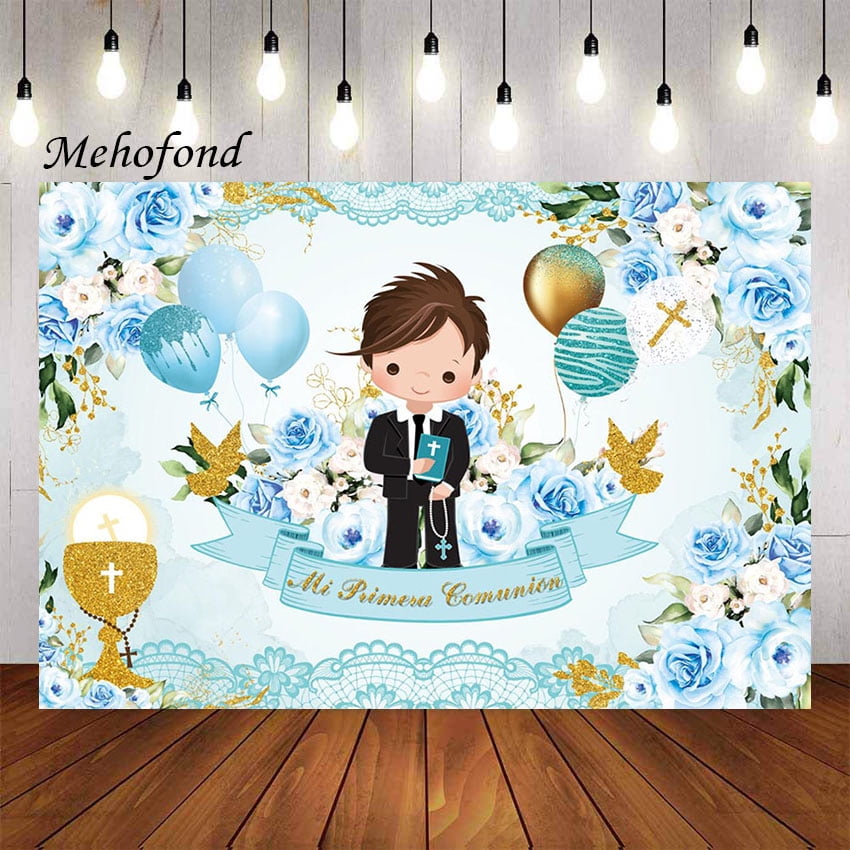 Mi Primera Comunion Kids Baptism Christening Party Floral Balloons r ...