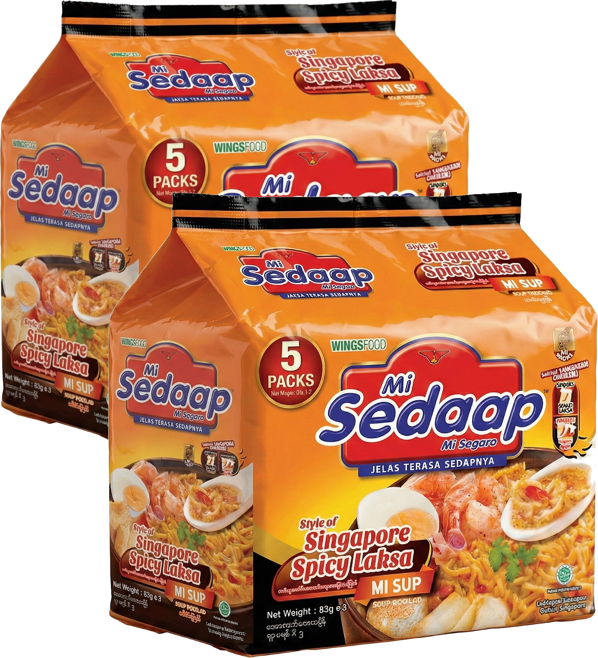 Mi Sedaap Singaporean Laksa Noodle Soup, Halal Certified, (Original ...