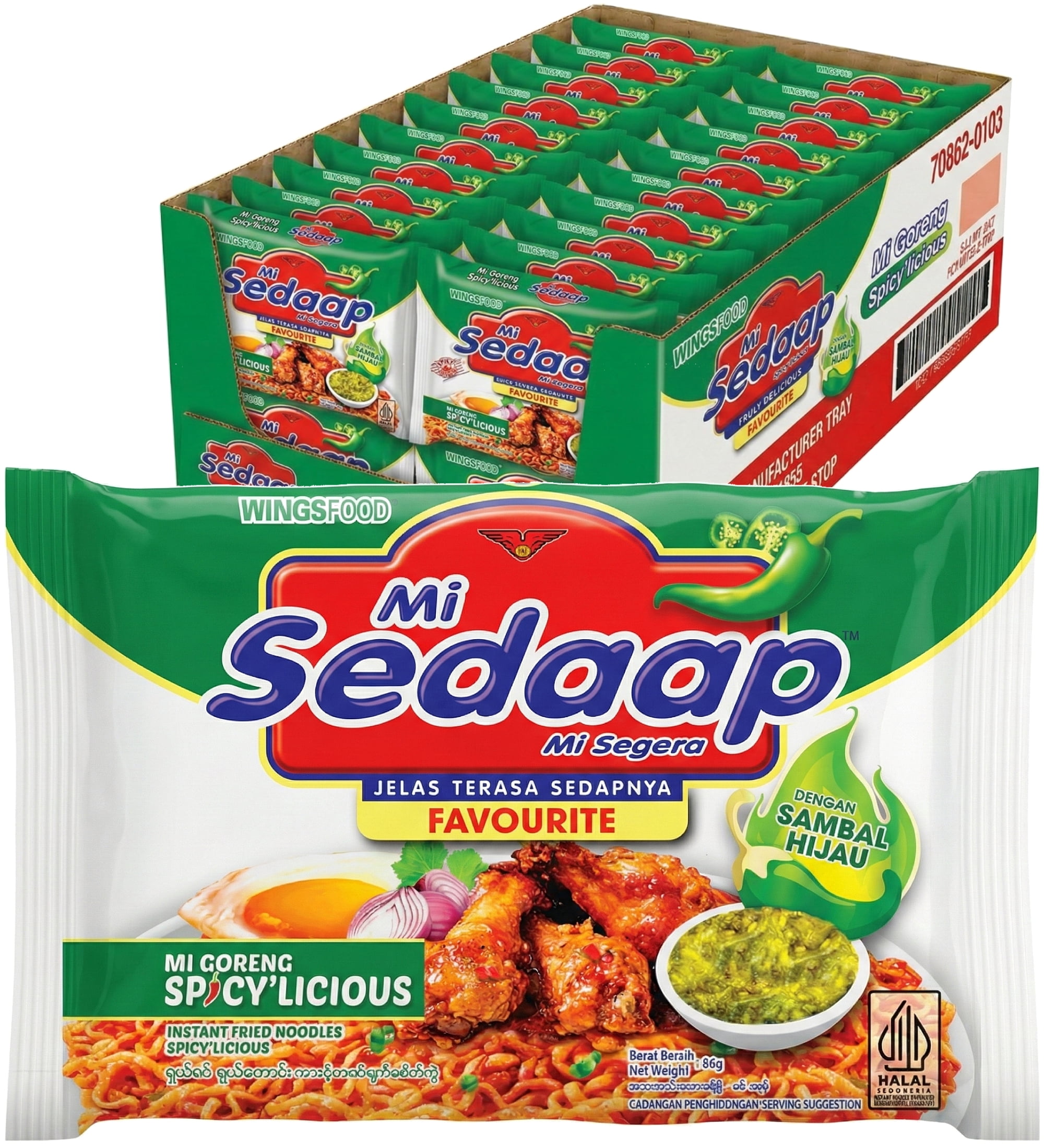 Mi Sedaap - Spicylicious Flavor, Instant Fried Noodle with Green Chili ...