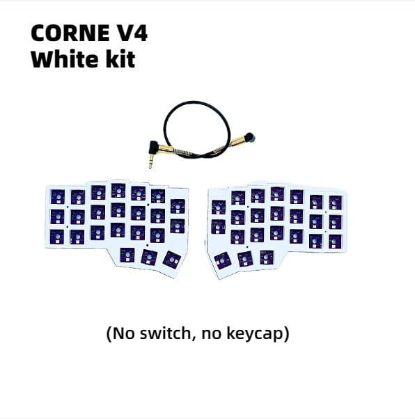 MiFuny CORNE V4 Split Keyboard Kit White No Carving Keycap Wired RGB ...