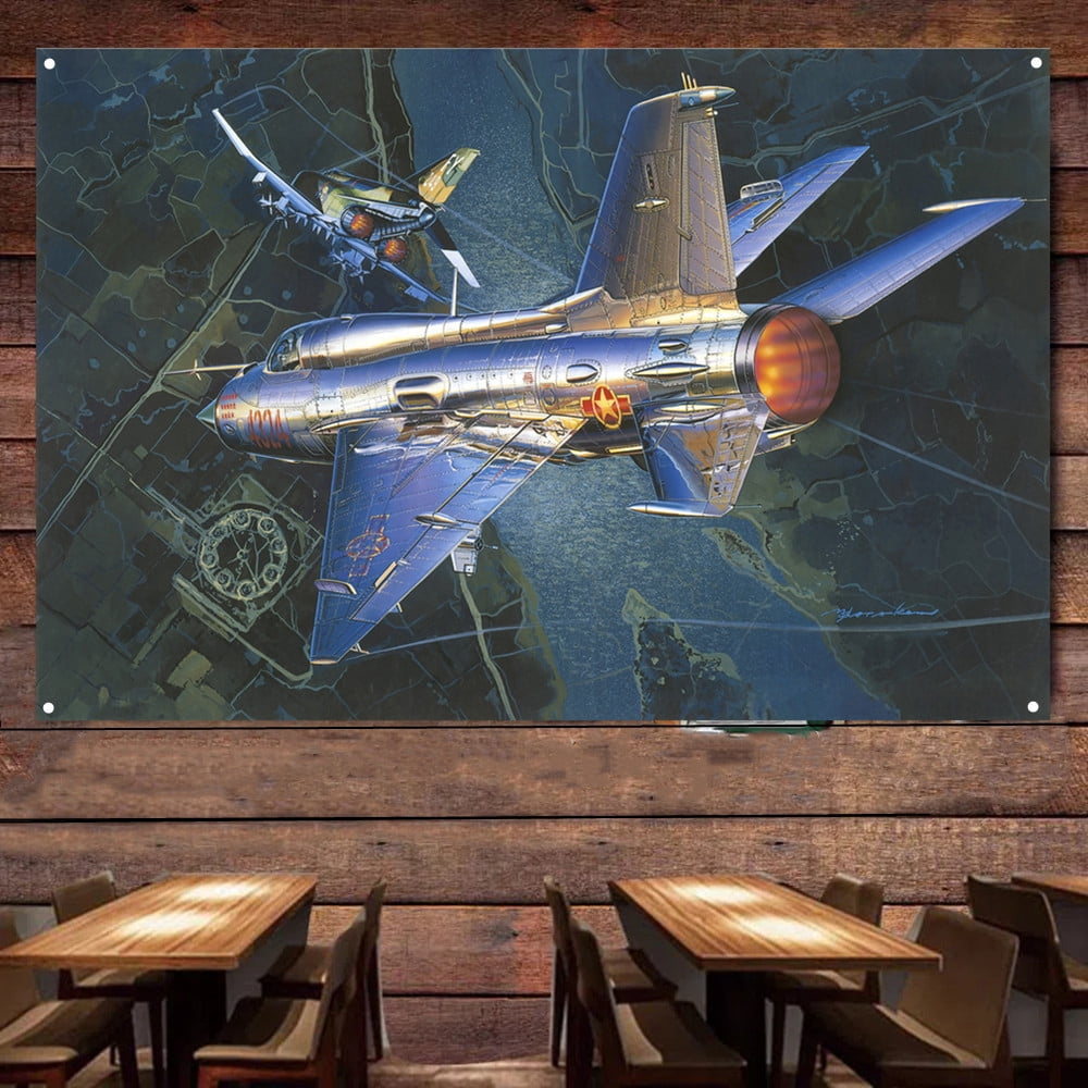 MiG-21PF Phantom Killer Air Force Fighter Banner - Military Wall Art ...