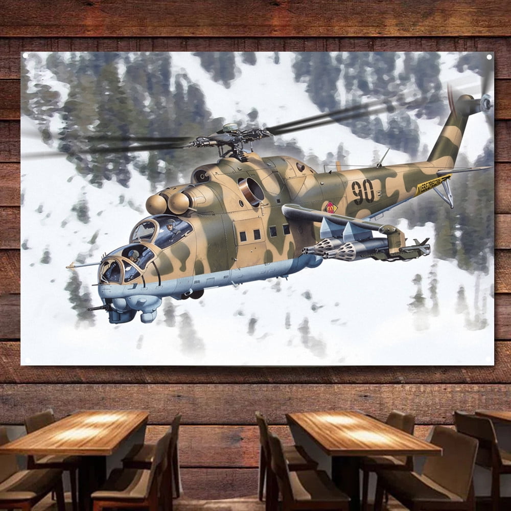 MiL-24D Hind Attack Helicopter Posters and Prints Canvas Painting - 38 ...