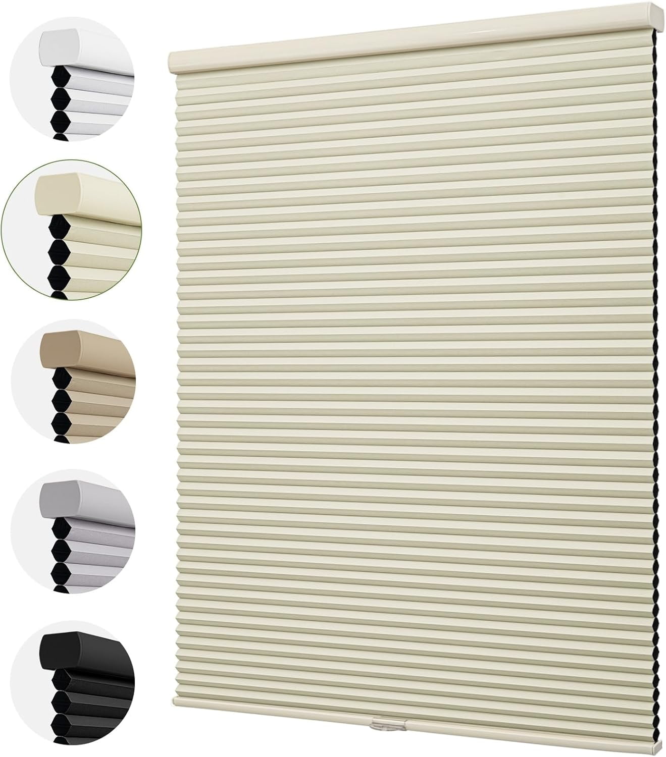 MiLin Cordless Cellular Shades for Windows - 1.5" Blackout Cellular ...