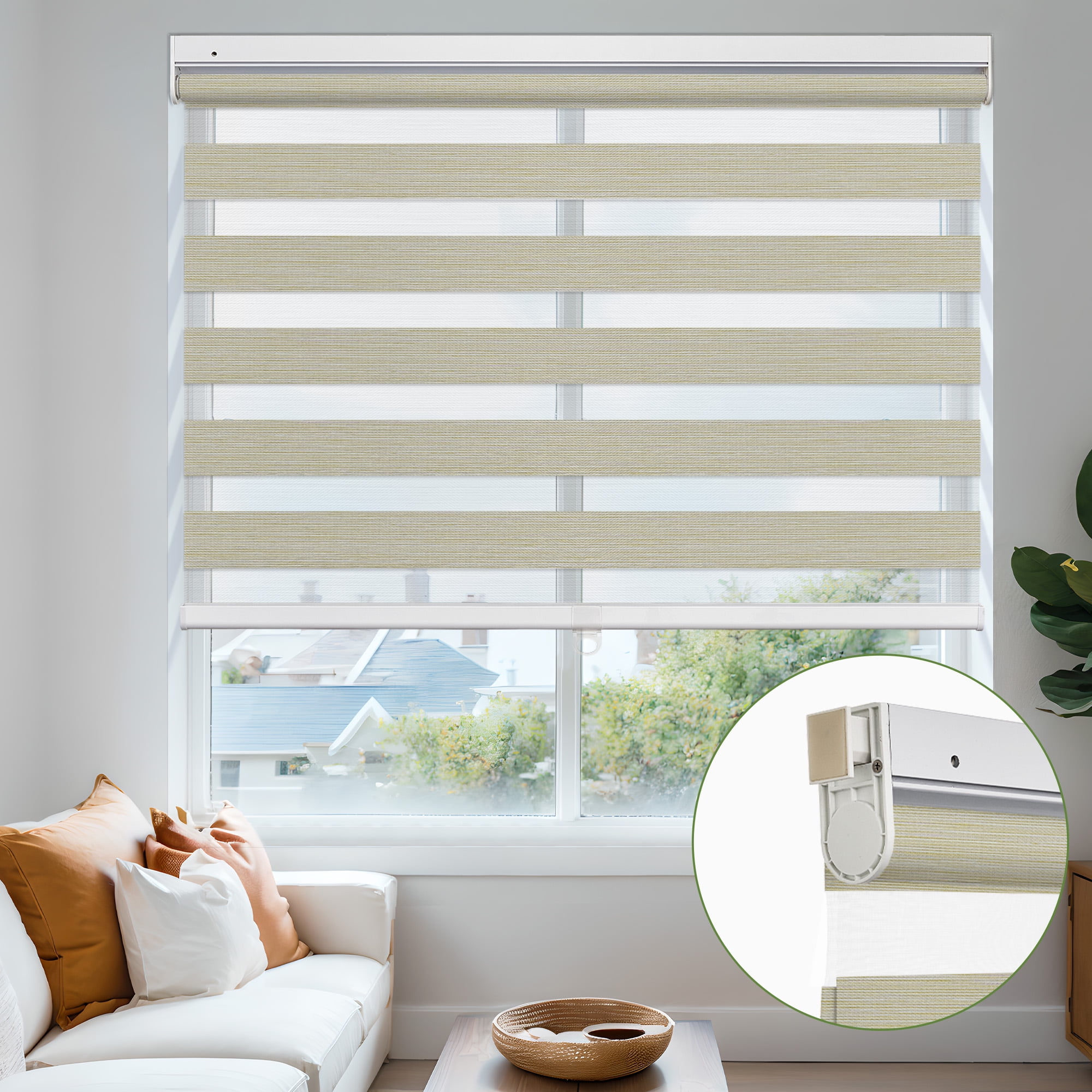 MiLin No Tools No Drill Cordless Zebra Blinds Blackout Zebra Windows ...