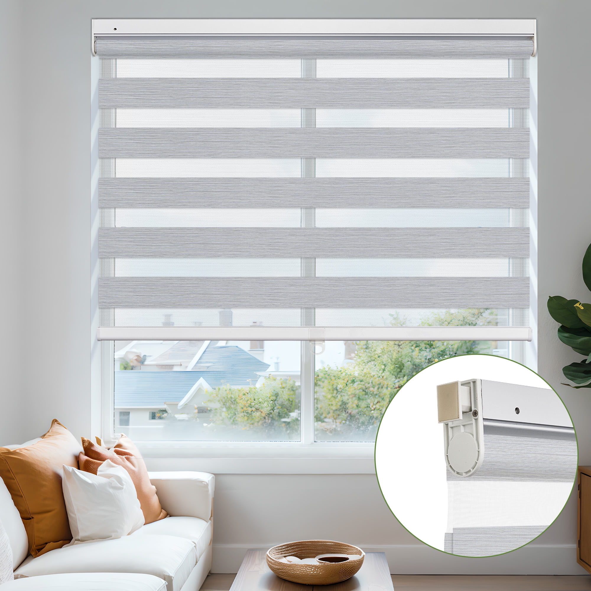 MiLin No Tools No Drill Cordless Zebra Blinds Blackout Zebra Windows ...