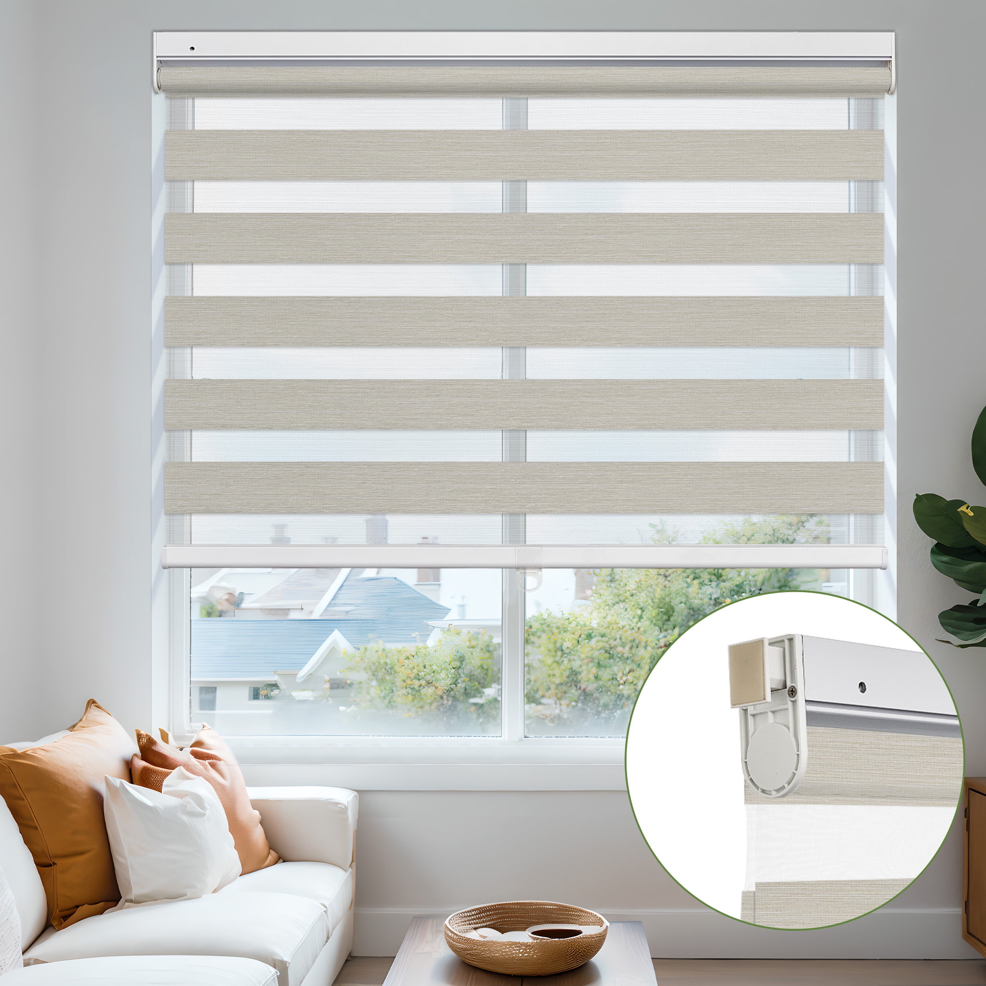 MiLin No Tools No Drill Cordless Zebra Blinds Blackout Zebra Windows ...