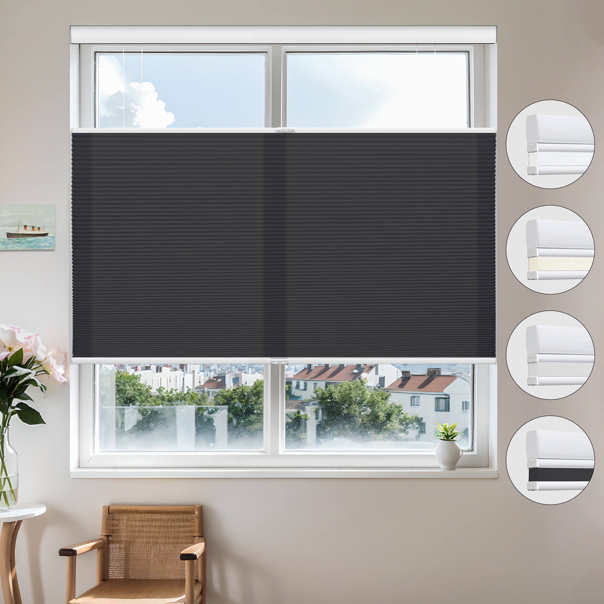 MiLin Top Down Bottom Up Cellular Blinds for Windows Cordless Cellular ...