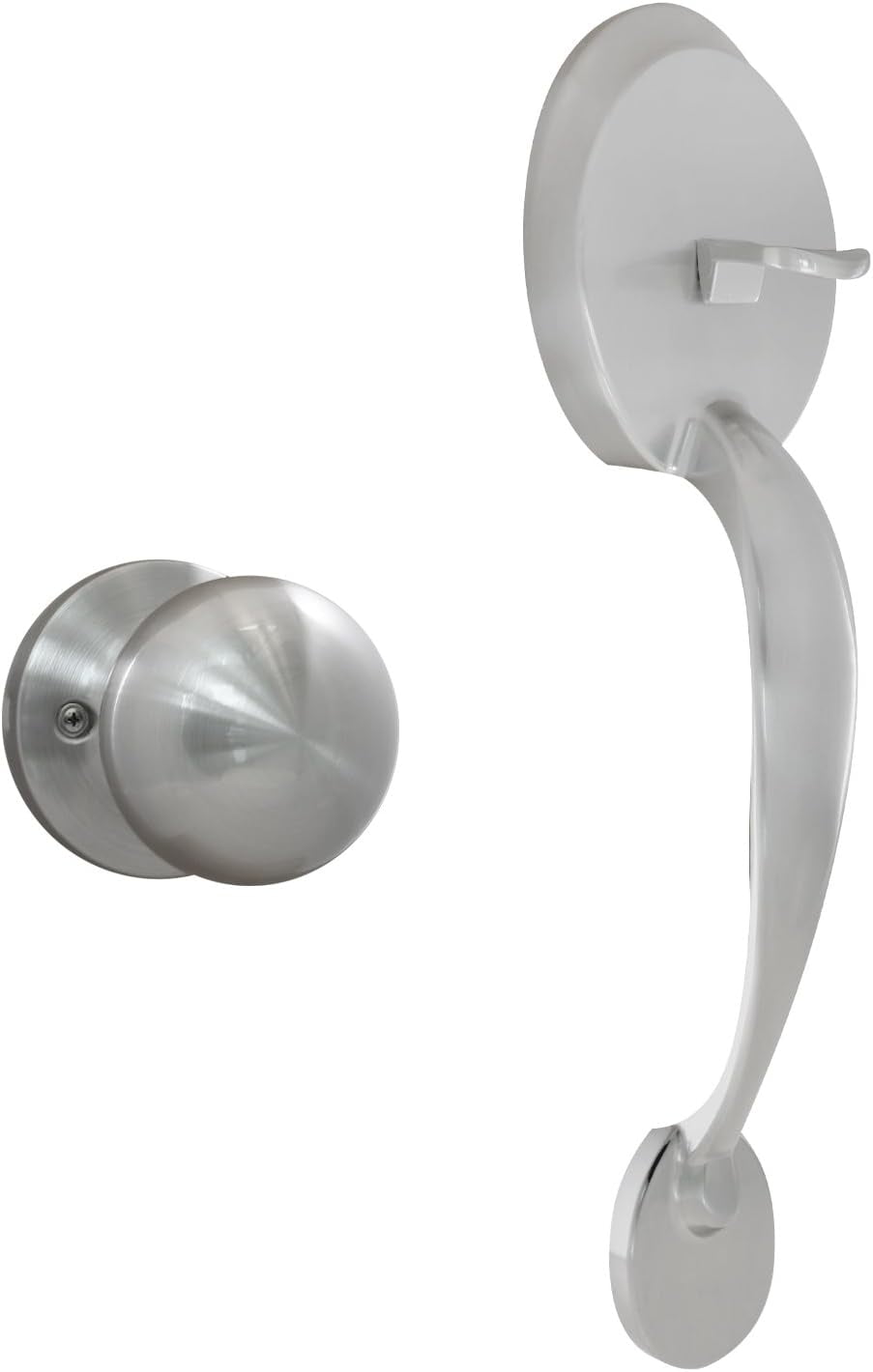 MiLocks Front Door Handleset Entry Door Handle Set with Knob Passage ...