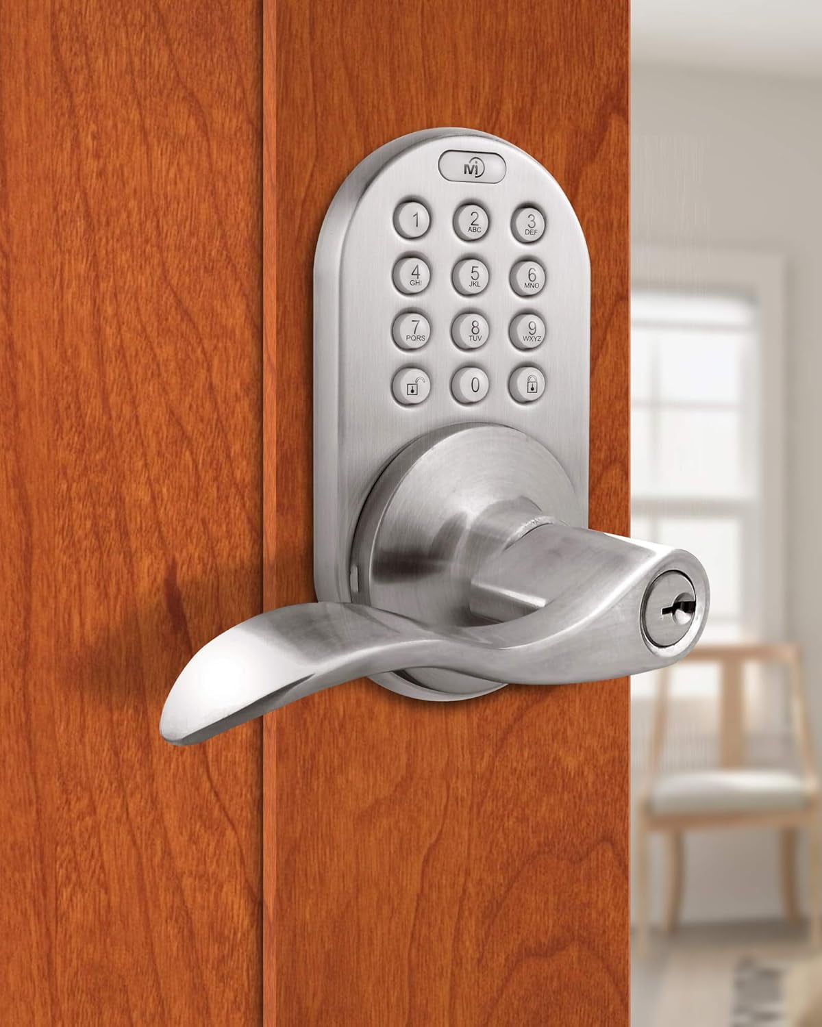 MiLocks Keypad Door Lock with Handle Keyless Entry Door Lock Digital ...