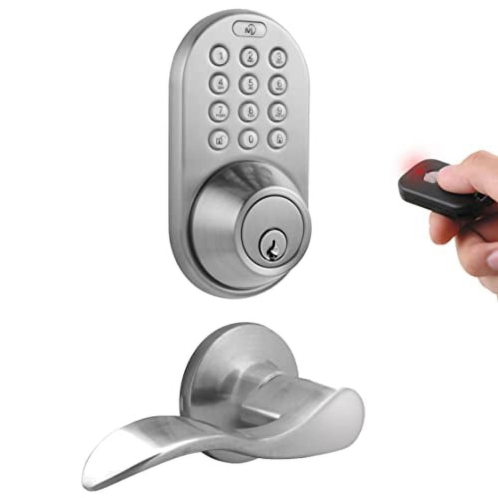 MiLocks XFL-02SN Digital Deadbolt Door Lock and Passage Lever Handle ...