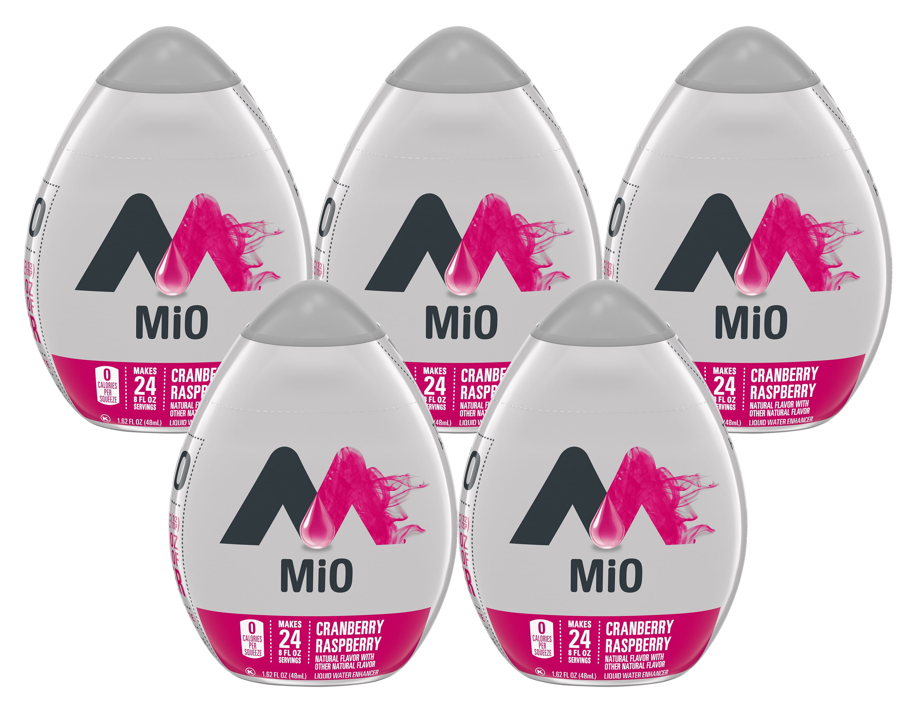 MiO Cranberry Raspberry Water Flavor Drops, Liquid Drink Mix, Caffeine ...