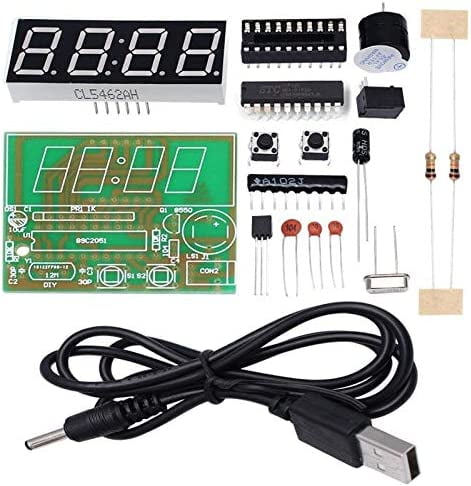 MiOYOOW 4-Digit Digital Clock Kits with PCB, DIY Alarm Clock Soldering ...