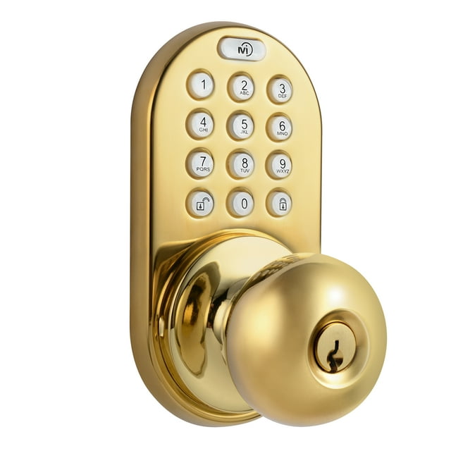 MiProducts Corp Electronic Touchpad Keyless Entry Door Lock Gold Brass ...