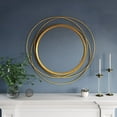 Mia 32" Round Wall Mirror, Gold - Walmart.com