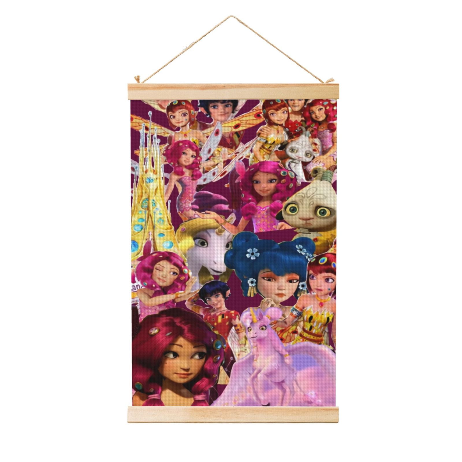 Mia And Me Poster Canvas Wooden Shaft Hanging Poster Home Decor, Aesthetic Wood Frames Scroll ...