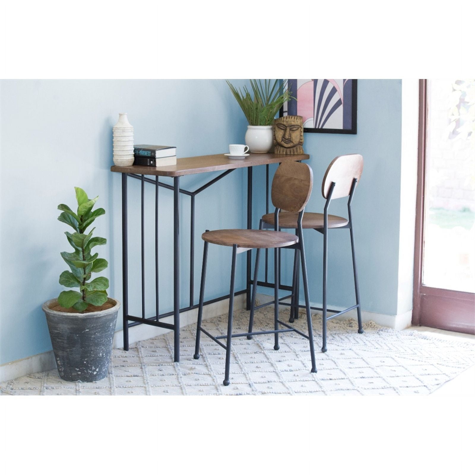 Mia Counter solid wood and metal counter stool by Mango Furniture ...