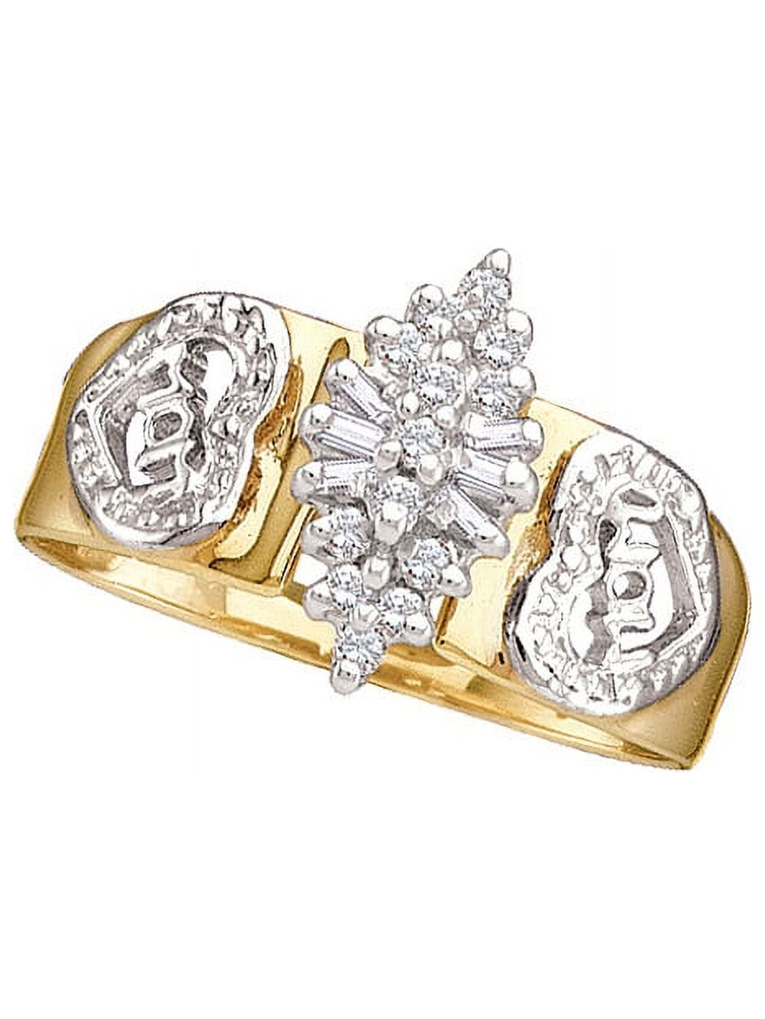 Mia Diamonds 10kt Yellow Gold Womens Round Diamond Mom Mother Ring 1/8 Cttw - Walmart.com