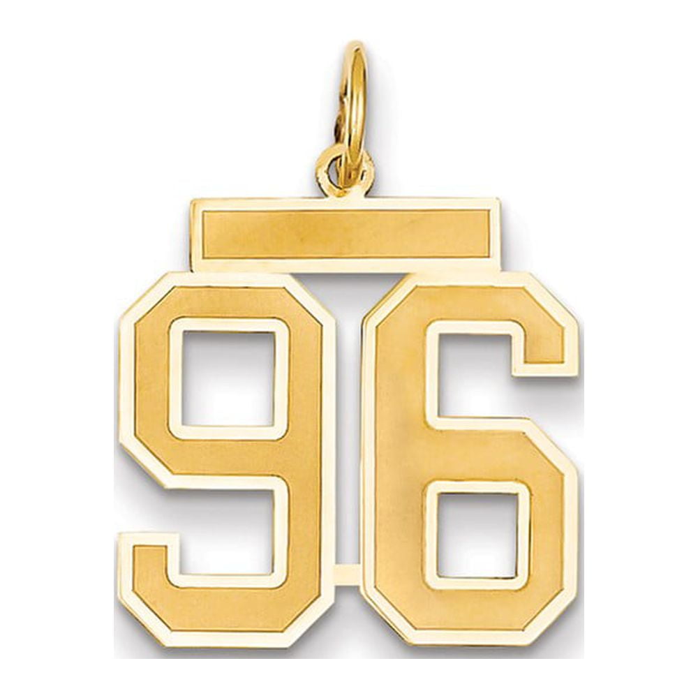 Mia Diamonds 14k Yellow Gold Medium Satin Number 96 Charm - Walmart.com