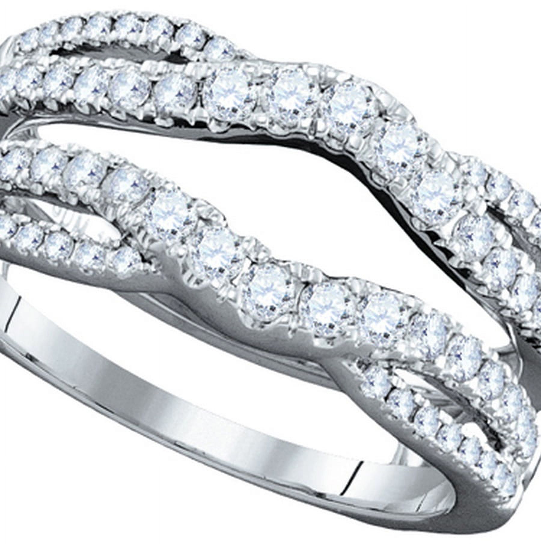 Mia Diamonds 14kt White Gold Womens Round Diamond Wrap Ring Guard ...