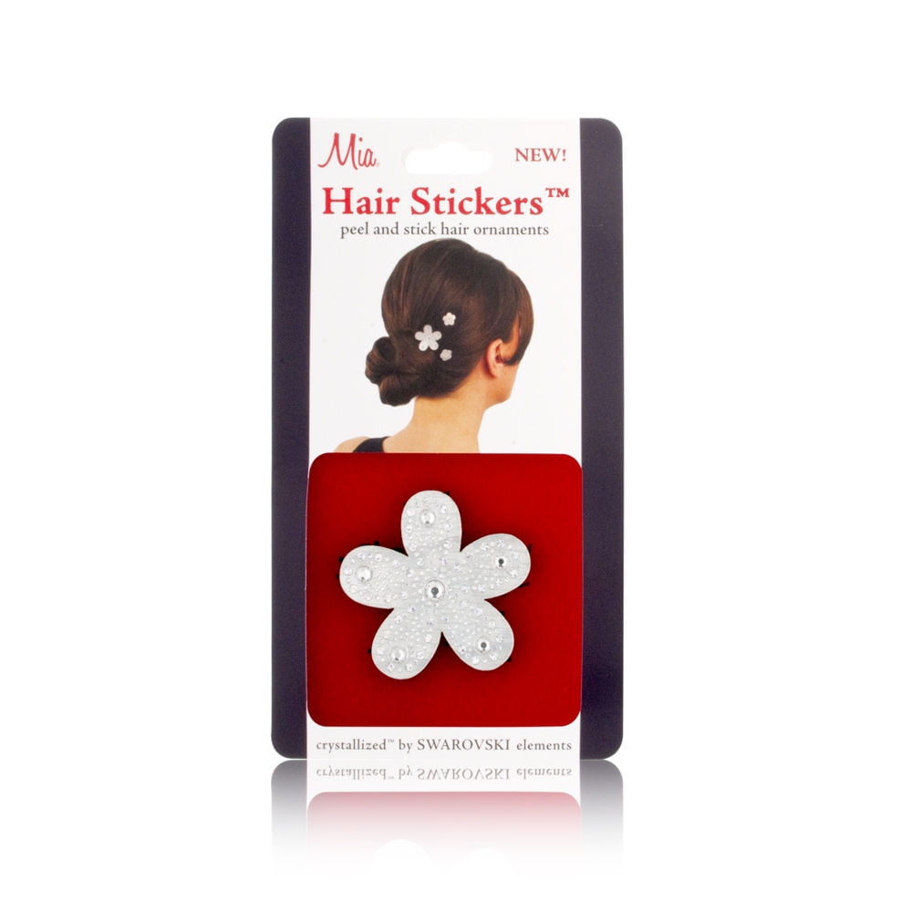 Mia Hair Stickers - Large Model No. 04800 - Silver Flower - Walmart.com