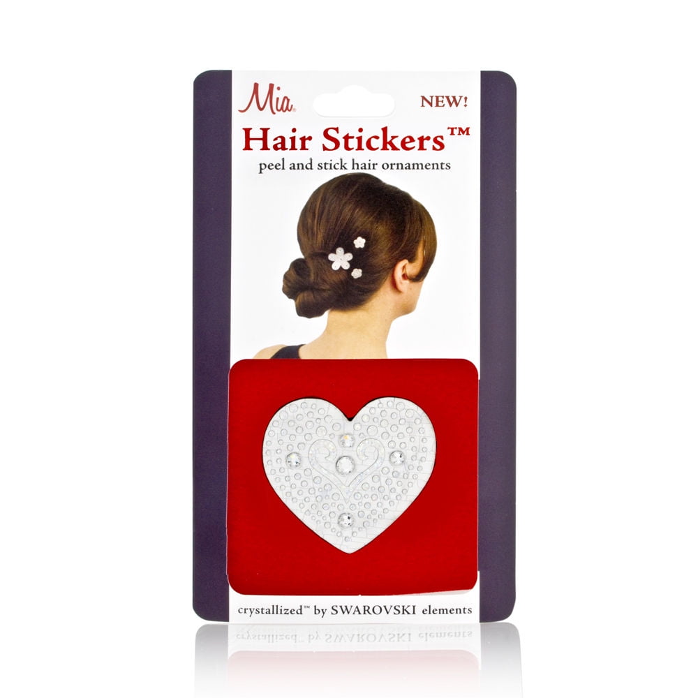Mia Hair Stickers - Large Model No. 04802 - Silver Heart - Walmart.com