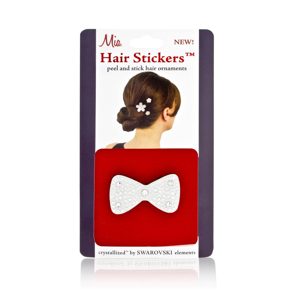 Mia Hair Stickers - Large Model No. 04803 - Silver Bow - Walmart.com