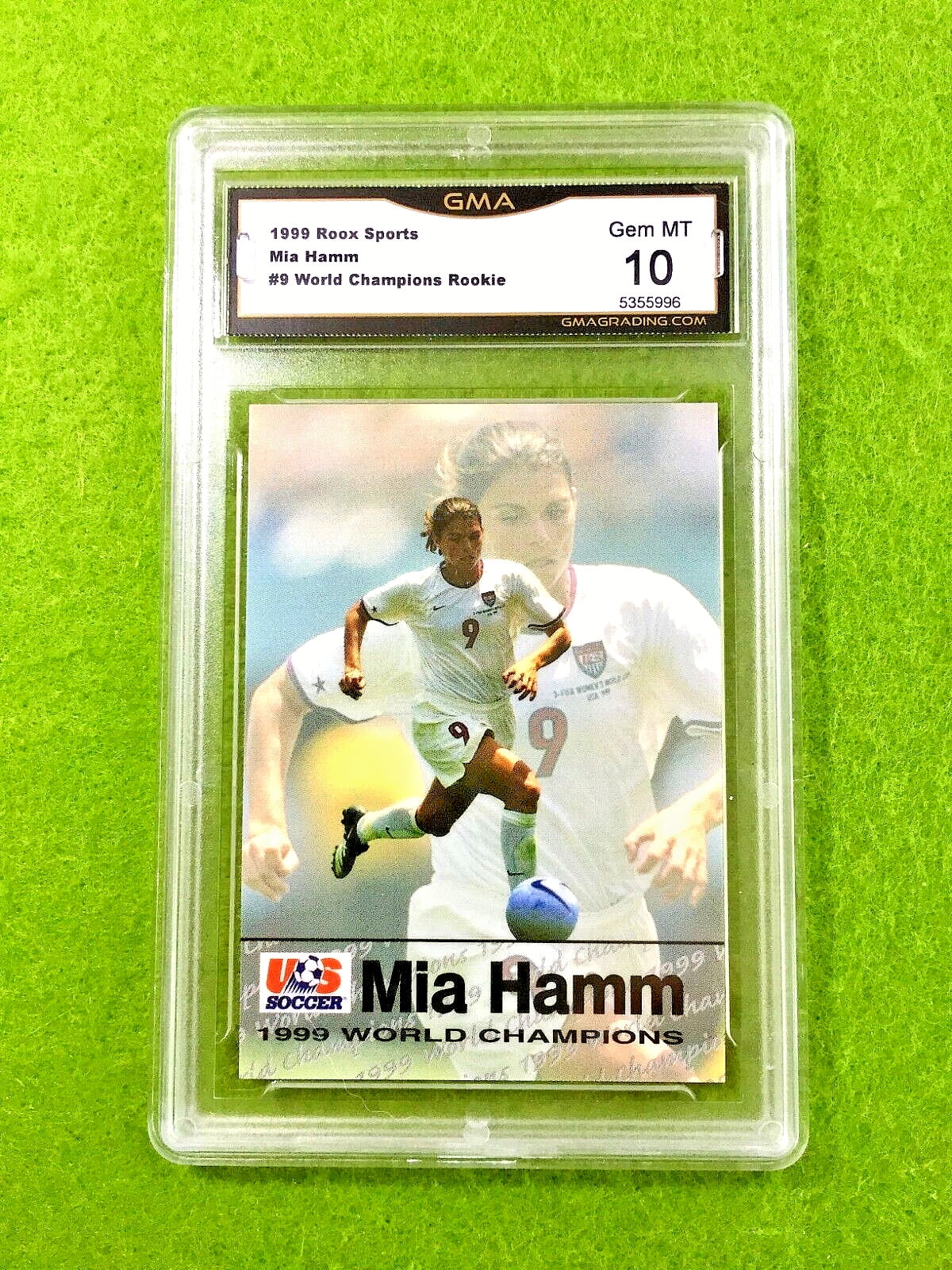 Mia Hamm ROOKIE CARD 10 GEM MINT GMA GRADED CARD JERSEY #9 USA 1999 MIA ...