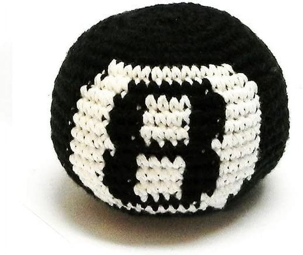 Mia Jewel Shop Black 8 Ball Crochet Hacky Ball Foot Bag Kick Sack ...