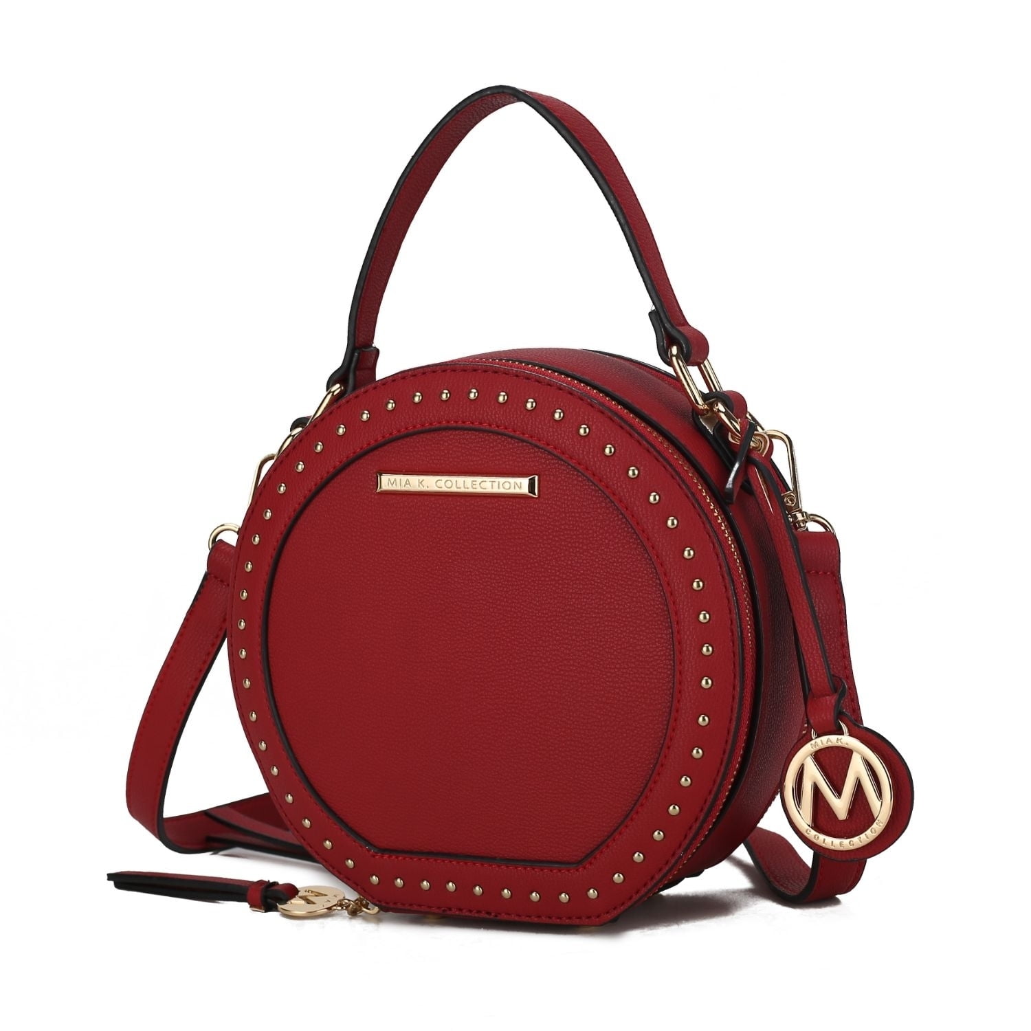Mia K Lydie Crossbody Bag Vegan Leather Adjustable Strap Mini Hat Box ...