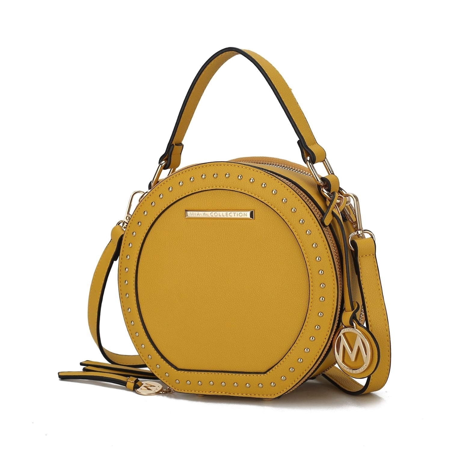 Mia K Lydie Crossbody Bag Vegan Leather Adjustable Strap Mini Hat Box ...