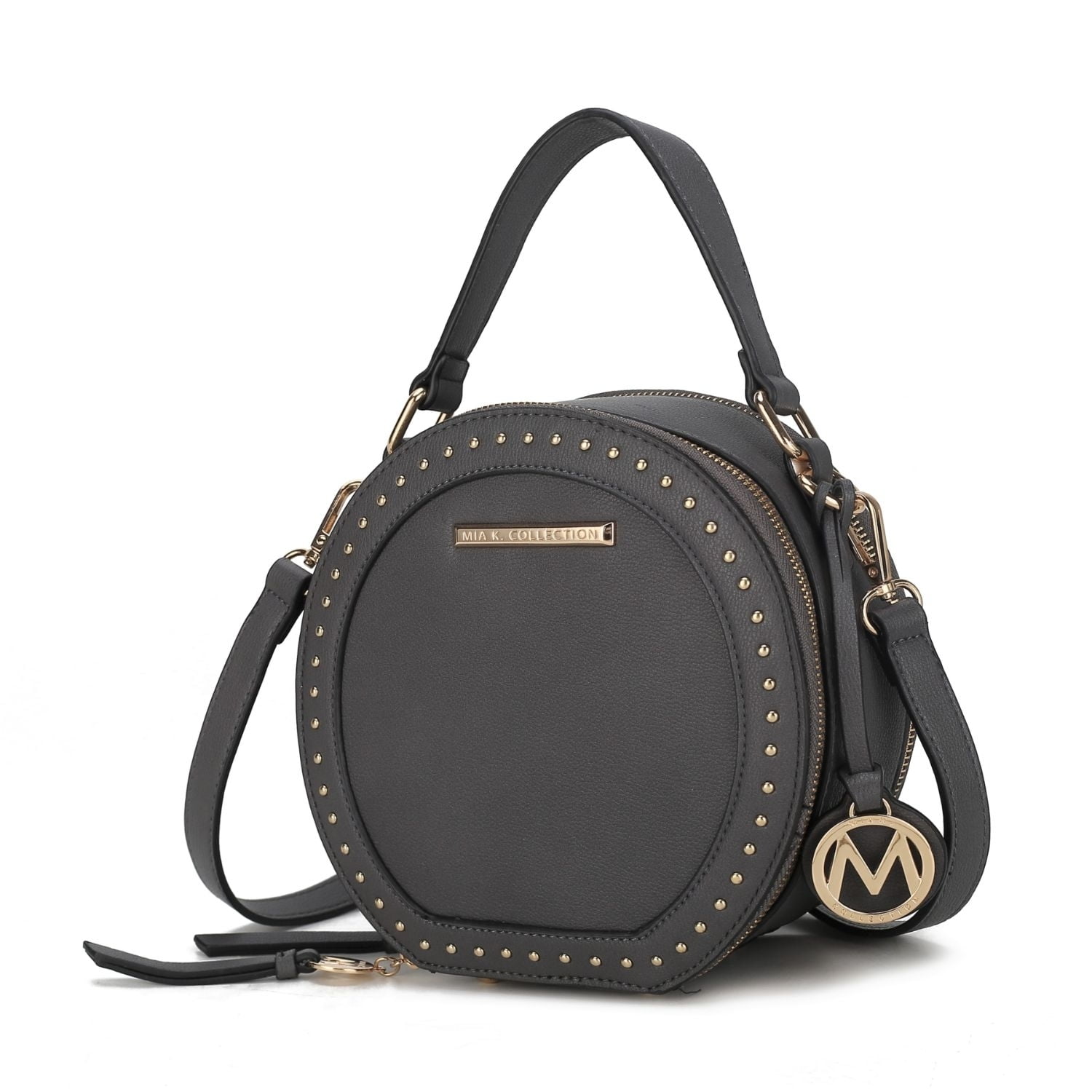 Mia K Lydie Crossbody Bag Vegan Leather Adjustable Strap Mini Hat Box ...