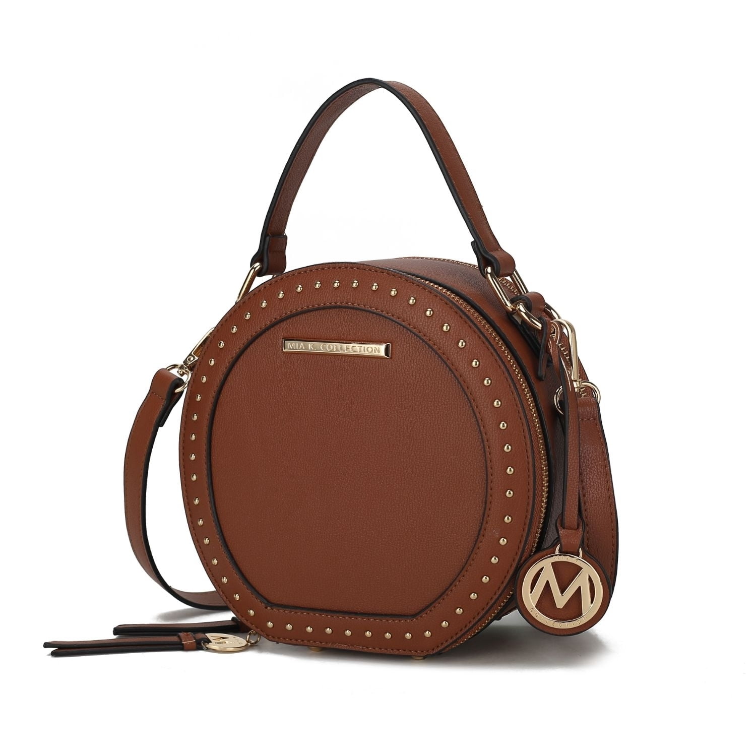 Mia K Lydie Crossbody Bag Vegan Leather Adjustable Strap Mini Hat Box ...