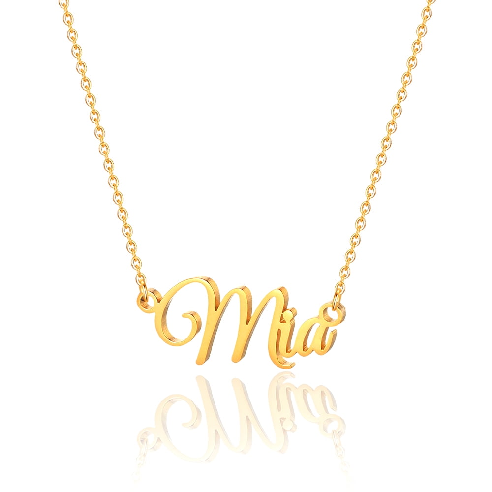 Mia Name Necklace Personalized, Gold Plated Custom Name Necklace Charm ...