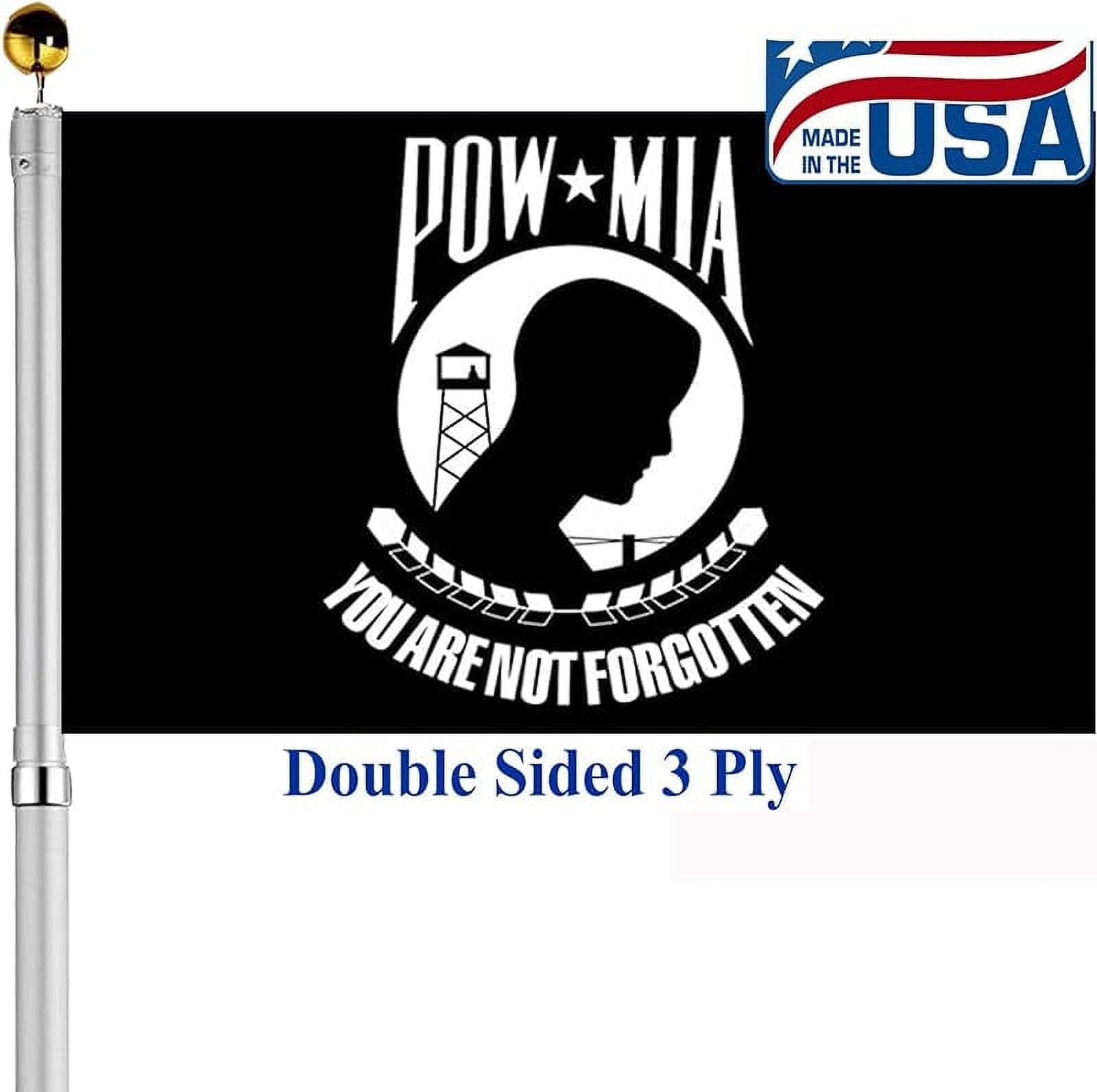 Mia Pow Flag 3x5 Outdoor Double Sided Black You are Not Forgotten ...